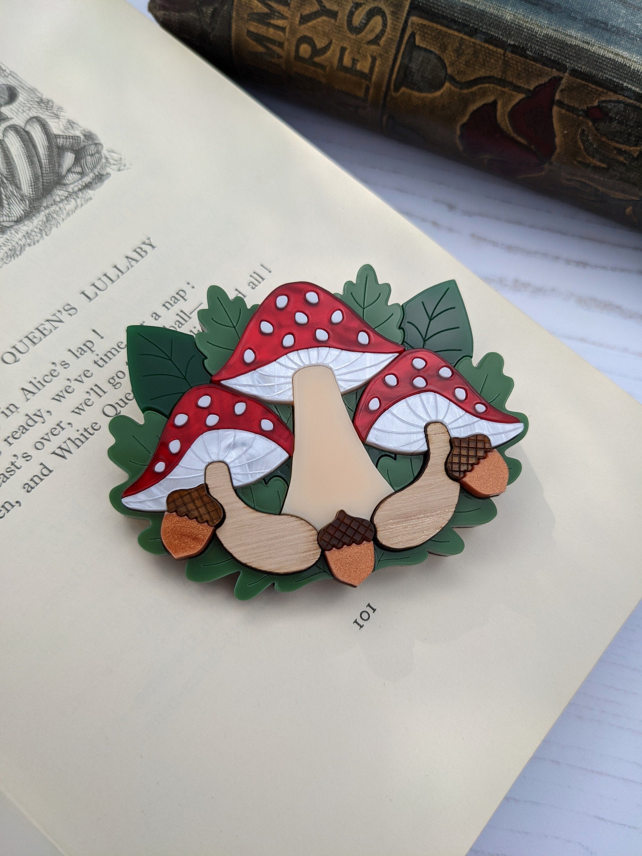 Toadstool Brooch -Woodland – Rock the Panda